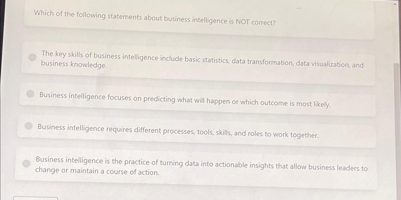 Solved Which of the following statements about business | Chegg.com