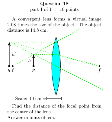 Solved Question 18part 1 ﻿of 10 ﻿pointsA convergent lens | Chegg.com