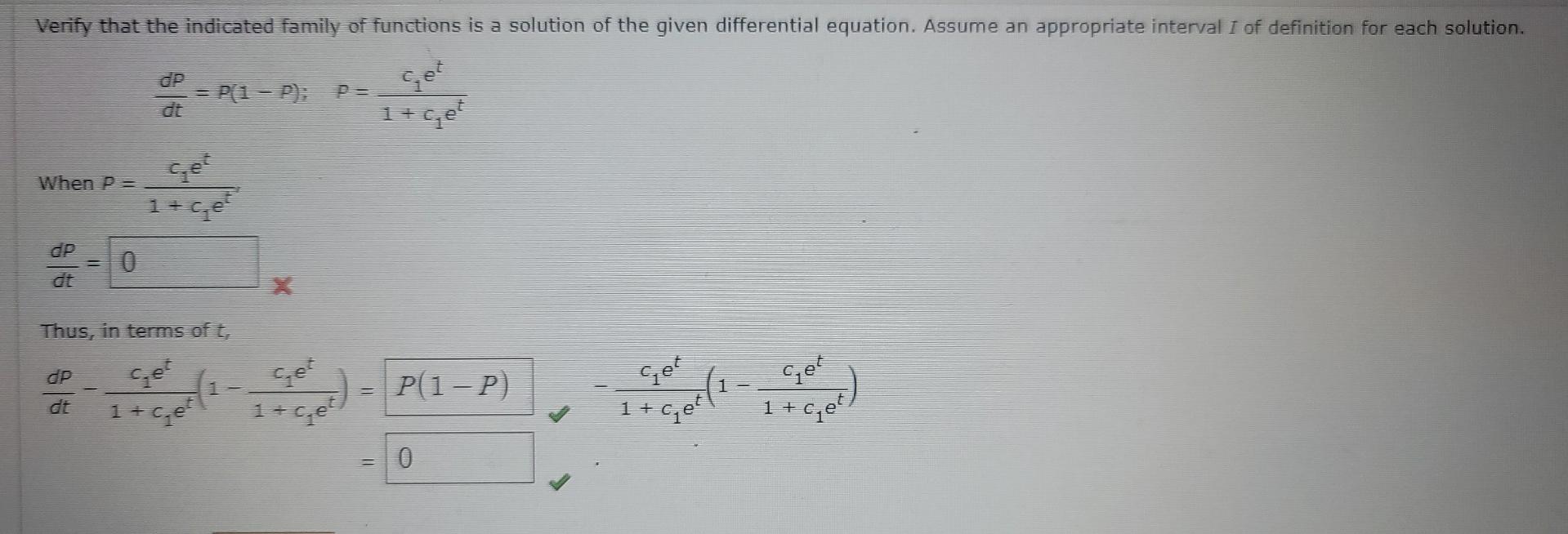 Solved Verify that the indicated family of functions is a | Chegg.com