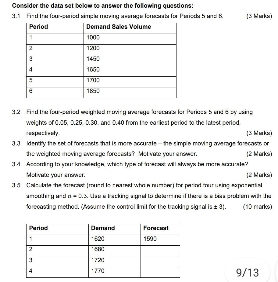Solved Consider the data set below to answer the following | Chegg.com