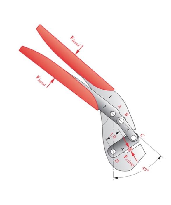 Solved The figure below shows a typical crimping tool. The | Chegg.com