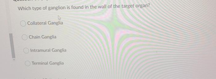 Solved Which type of ganglion is found in the wall of the | Chegg.com