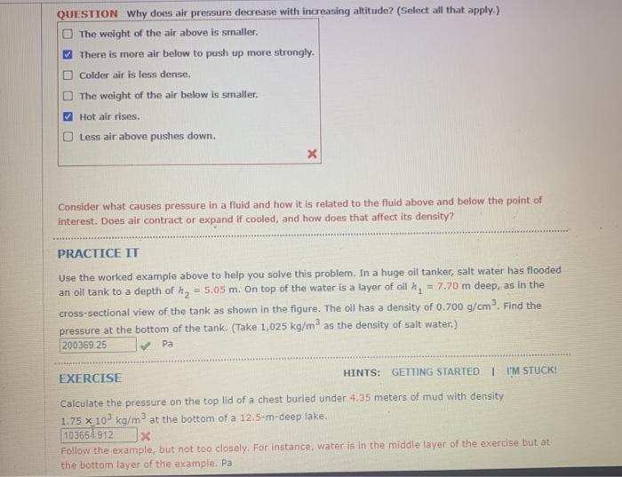 Solved OS QUESTION Why does air pressure decrease with | Chegg.com