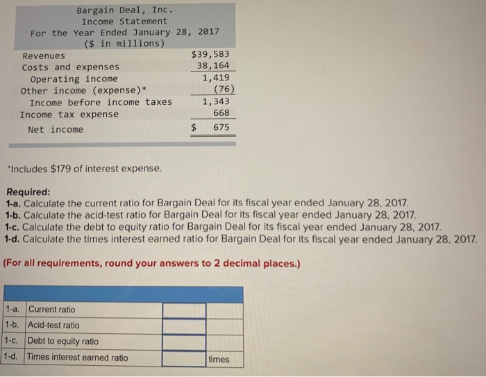 Solved Bargain Deal, Inc., is a leading retailer | Chegg.com