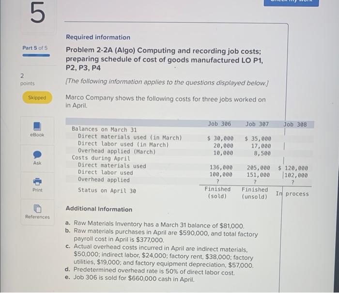 Solved Required information Problem 2-2A (Algo) Computing | Chegg.com