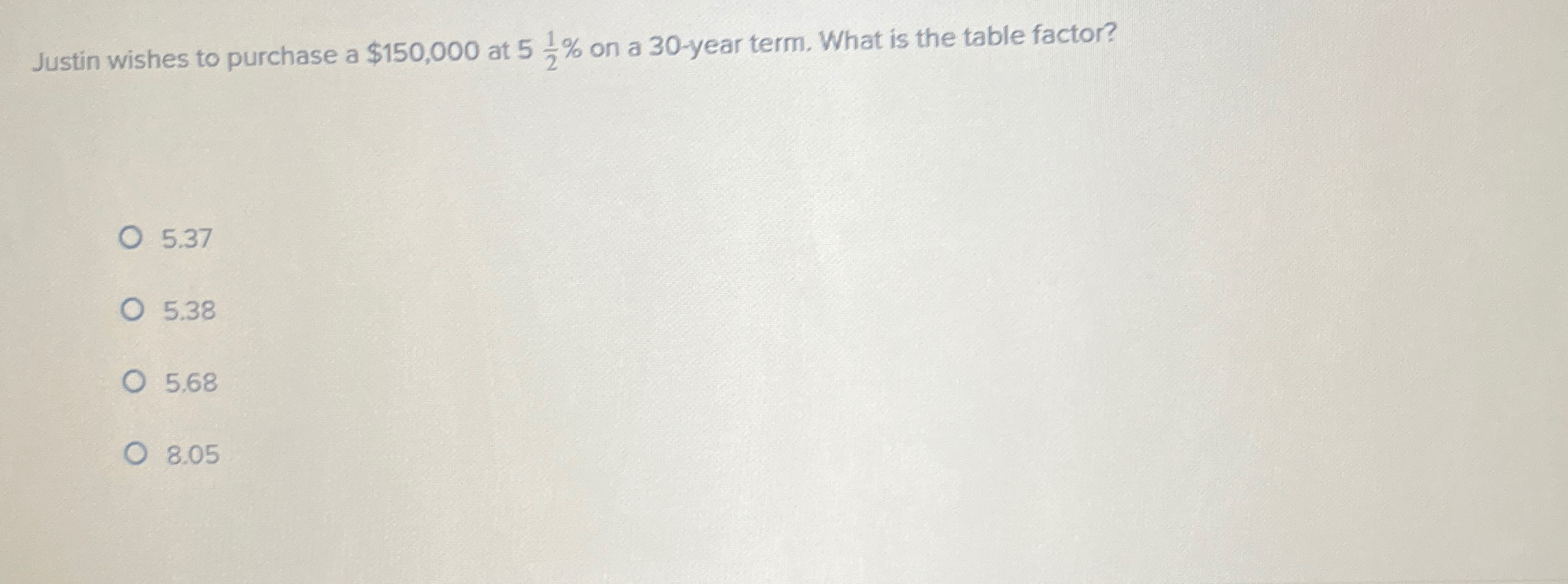 Solved Justin wishes to purchase a $150,000 ﻿at 512% ﻿on a | Chegg.com
