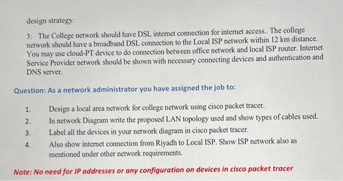 Solved This College Network Scenario is about designing a | Chegg.com