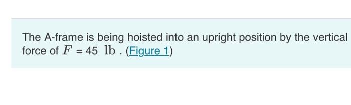 Solved The A-frame is being hoisted into an upright position | Chegg.com