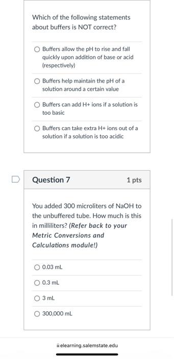 Solved Which of the following statements about buffers is | Chegg.com