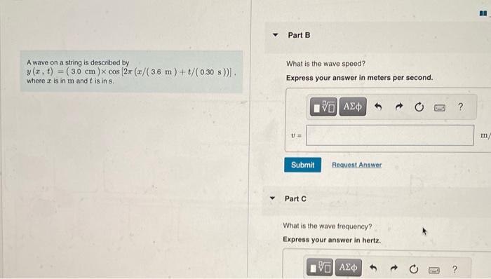 Solved A wave on a string is described by y(x,t)=(3.0 | Chegg.com
