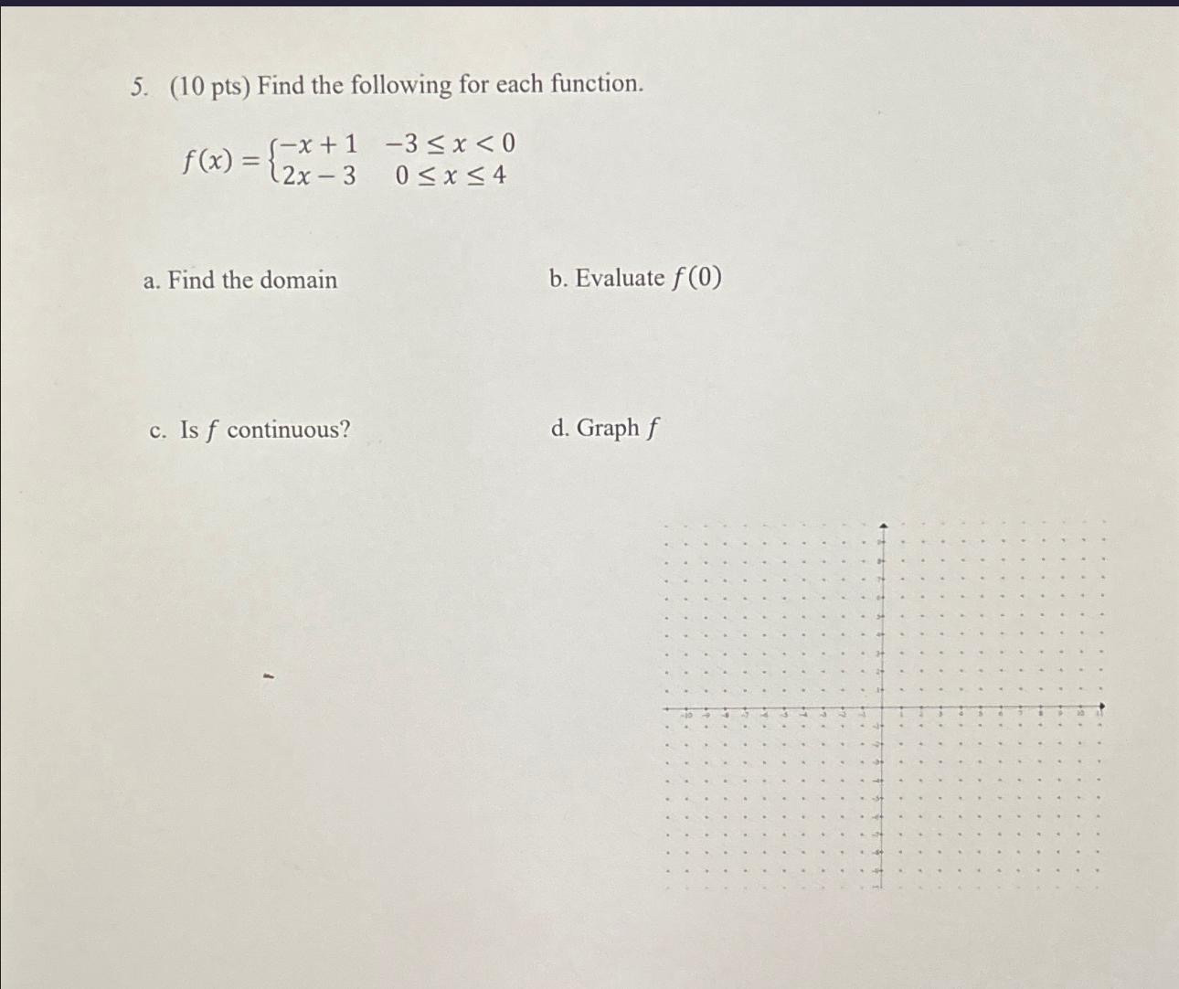 Solved (10 ﻿pts) ﻿Find the following for each | Chegg.com