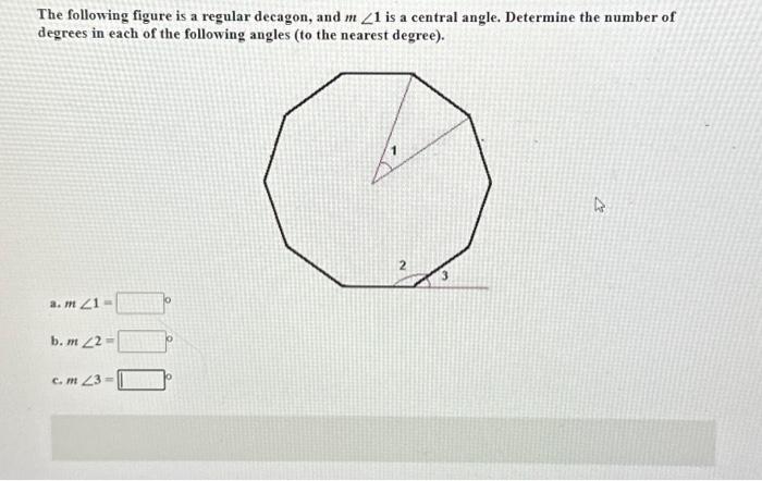 Solved The following figure is a regular decagon, and m∠1 is | Chegg.com