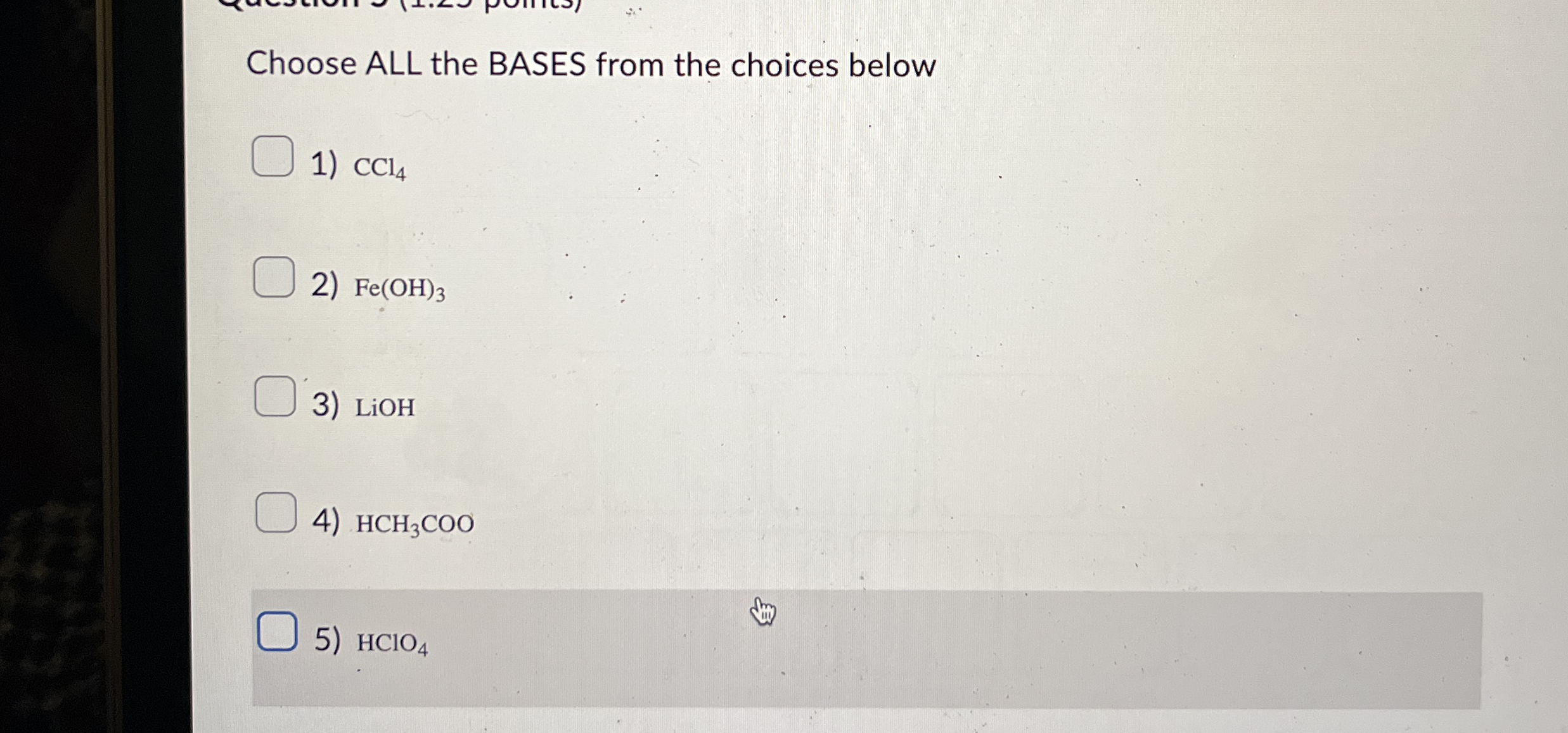 Solved Choose ALL the BASES from the choices | Chegg.com
