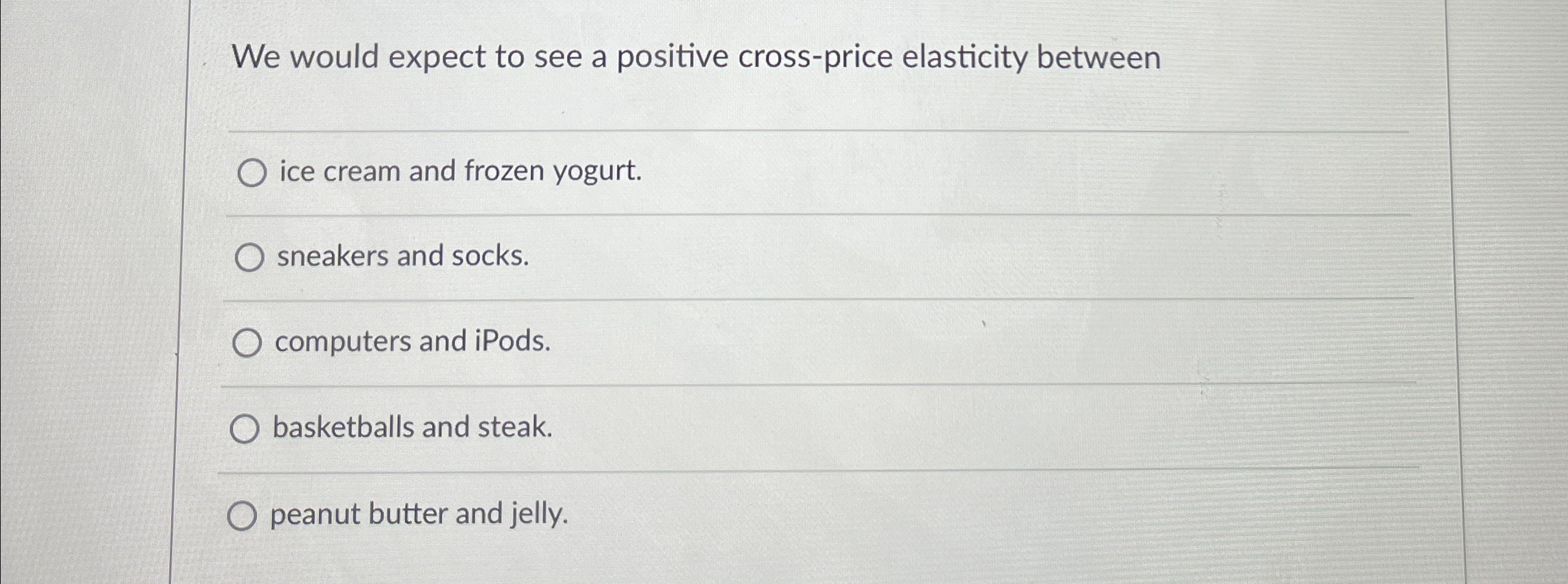 Solved We would expect to see a positive cross-price | Chegg.com