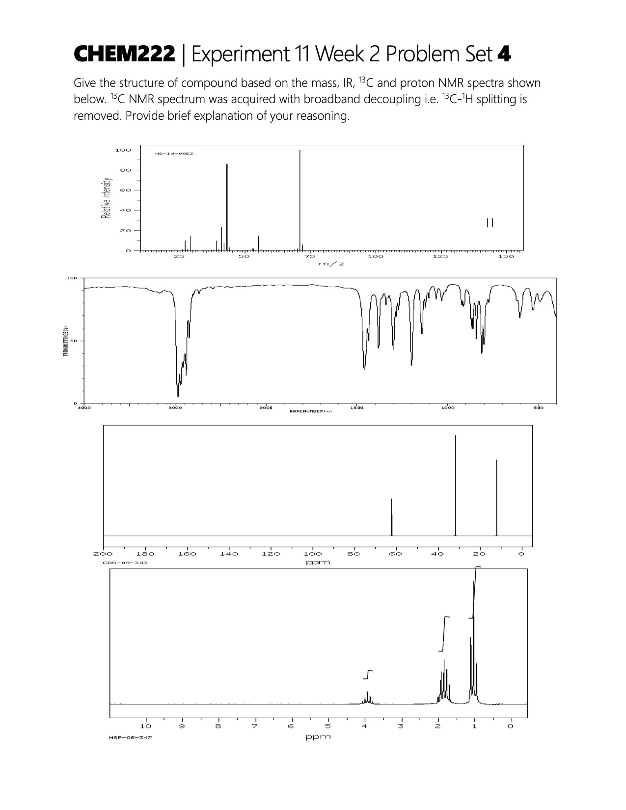 Solved CHEM222 | ﻿Experiment 11 ﻿Week 2 ﻿Problem Set 4Give | Chegg.com