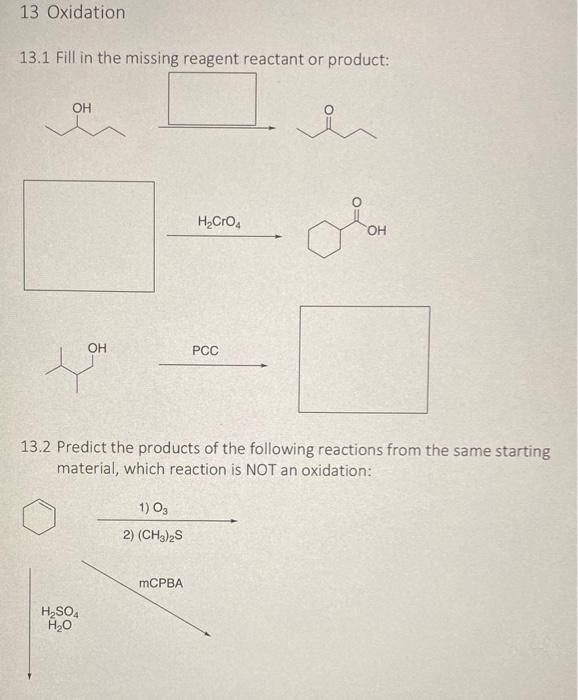 Solved Fill in the missing reagent reactant or | Chegg.com