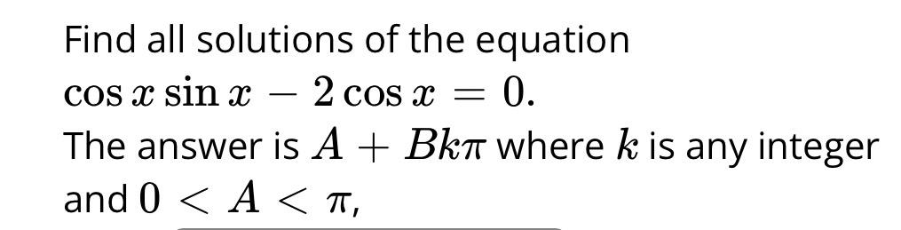 Solved Find all solutions of the equation | Chegg.com