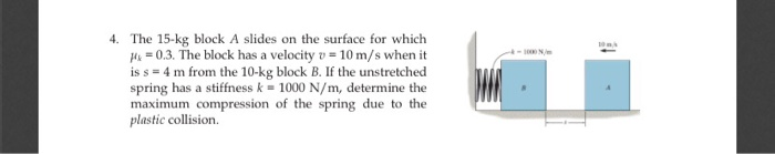 Solved ti 4. The 15-kg block A slides on the surface for | Chegg.com