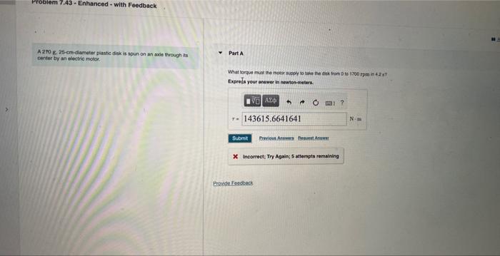 Solved Probiem 7.43 - Enhanced - with Feedback A 210 E. | Chegg.com