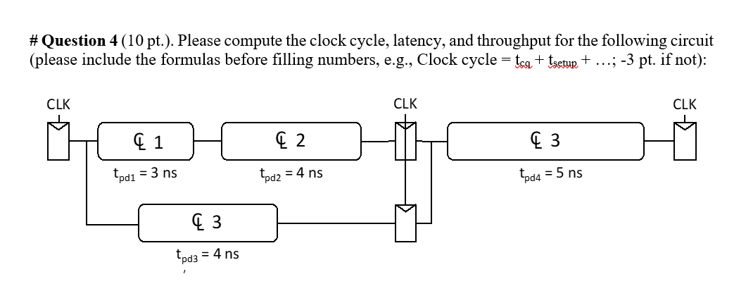 Solved # Question 4 (10 ﻿pt.). ﻿Please compute the clock | Chegg.com