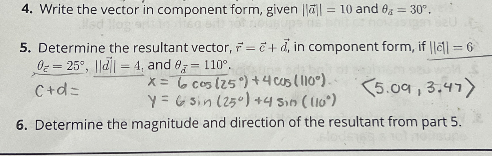 Solved Write the vector in component form, given | Chegg.com
