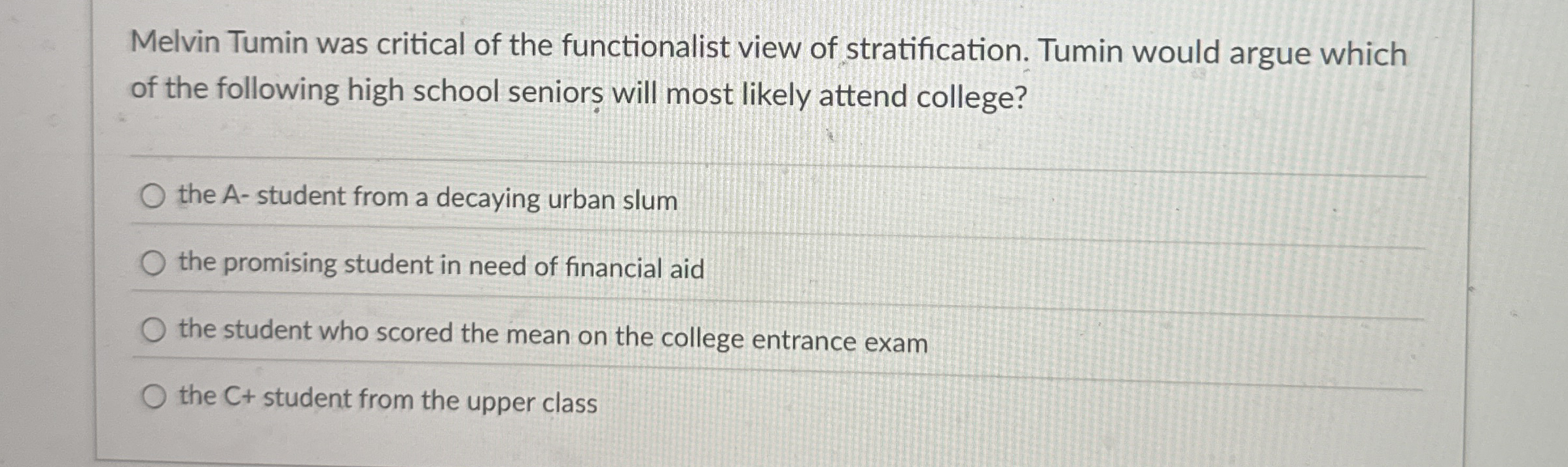 High Quality SOLUTION Melvin Tumin was critical of the functionalist ...