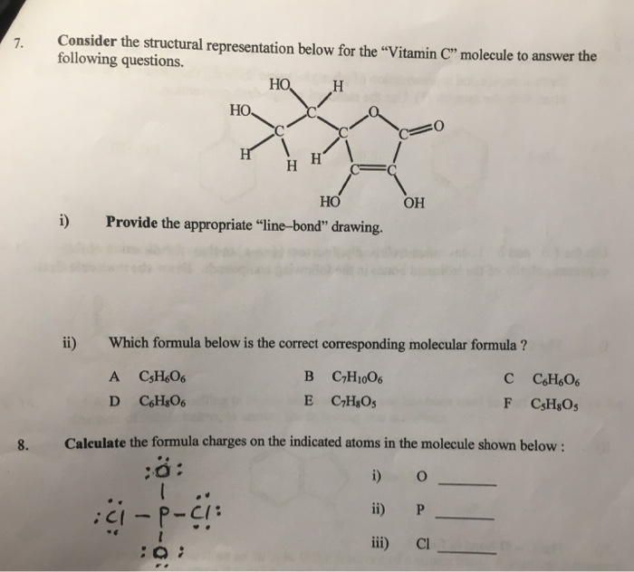 Solved 7. Consider the structural representation below for | Chegg.com
