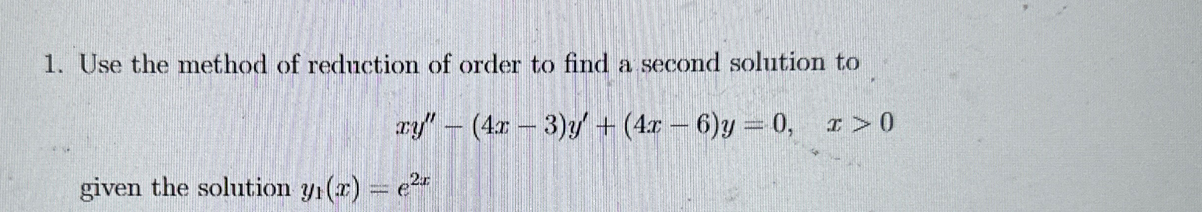 Use the method of reduction of order to find a second | Chegg.com