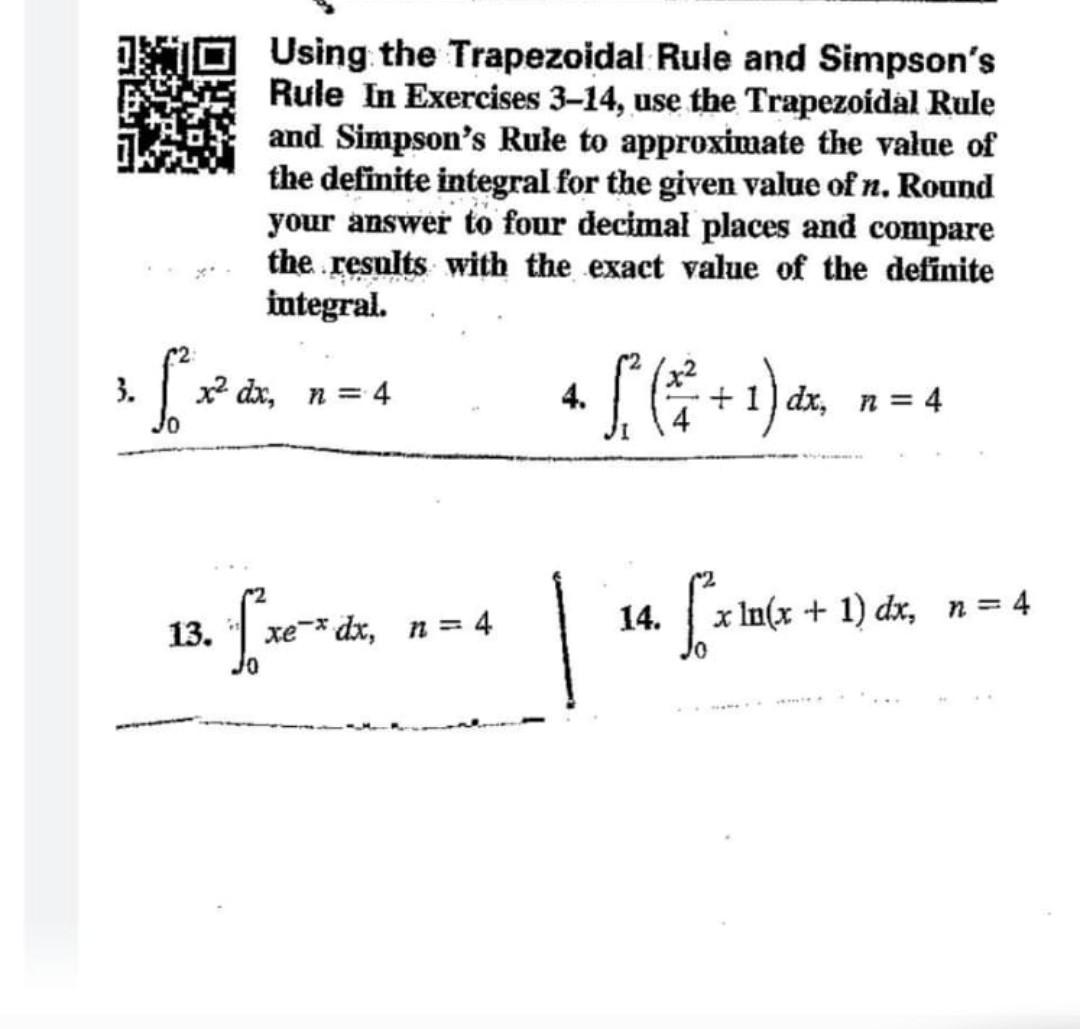 Solved use Simpsons rule to and the trapezoidal rule to | Chegg.com Solved use Simpsons rule to and the trapezoidal rule to | Chegg.com
