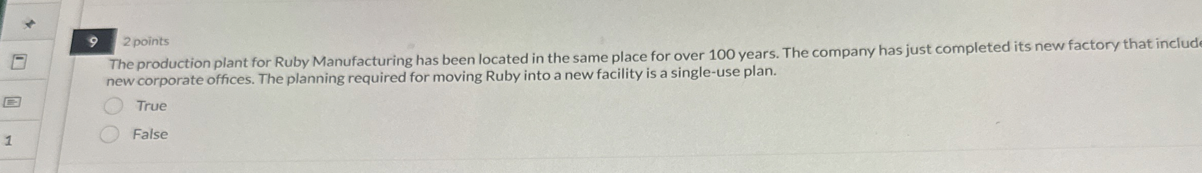 Solved 2 ﻿pointsThe production plant for Ruby Manufacturing | Chegg.com