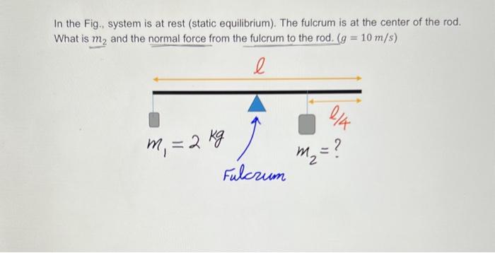 Solved In the Fig., system is at rest (static equilibrium). | Chegg.com