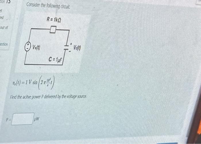 Solved to 15 ed out of estion Consider the following circuit | Chegg.com Solved to 15 ed out of estion Consider the following circuit | Chegg.com