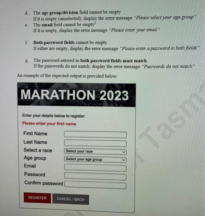 Solved Activity 2: Form validation This activity will build | Chegg.com