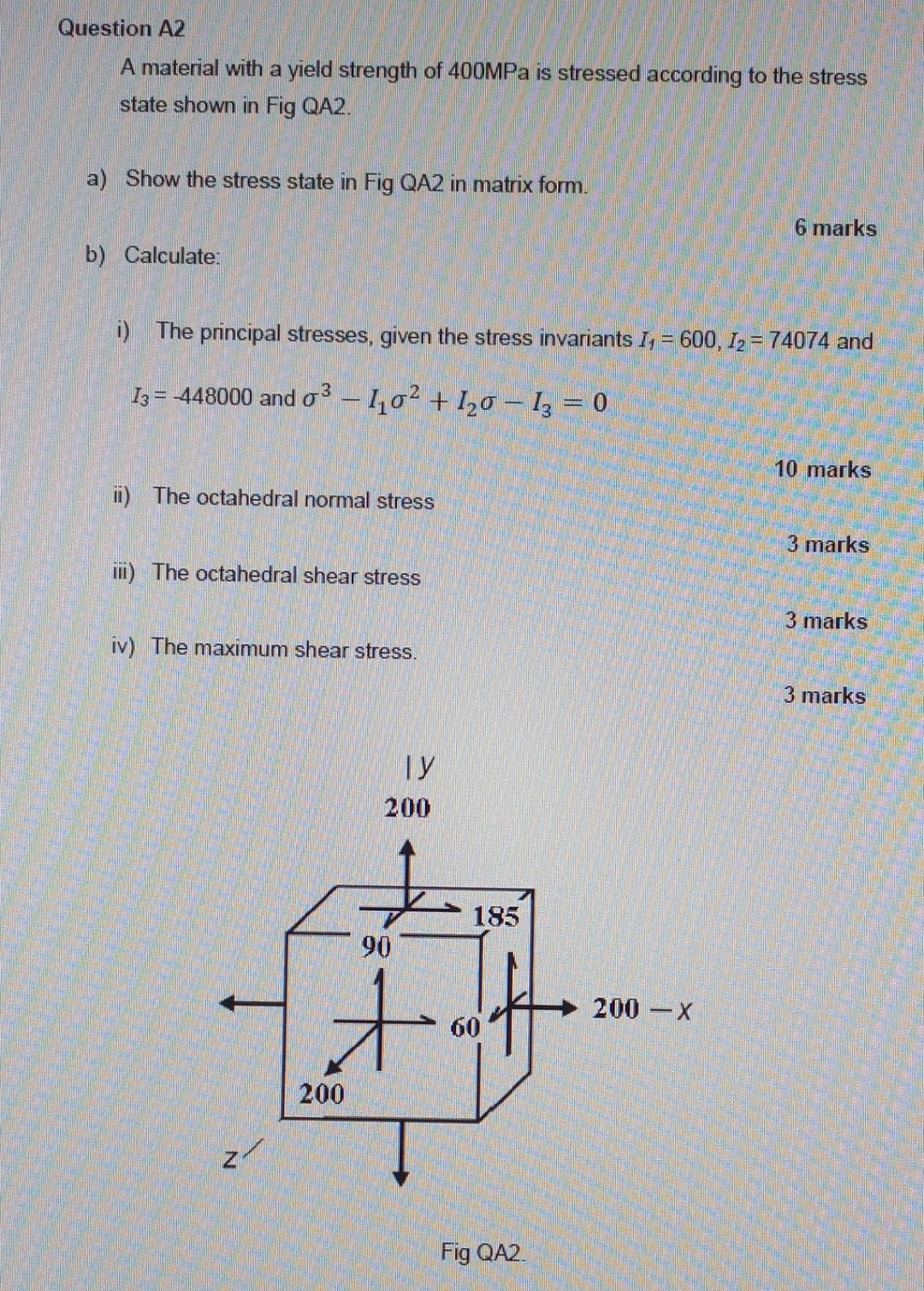 Solved Question A2 A material with a yield strength of | Chegg.com
