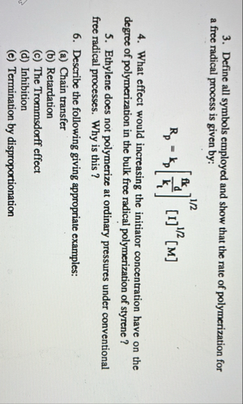 Solved Define all symbols employed and show that the rate of | Chegg.com