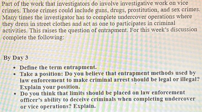 Solved Part of the work that investigators do involve | Chegg.com