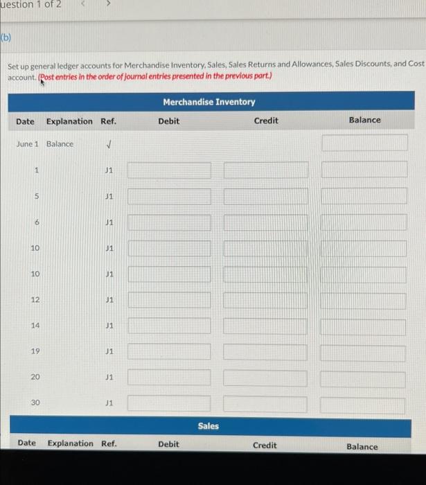 Solved Set up general ledger accounts for Merchandise | Chegg.com