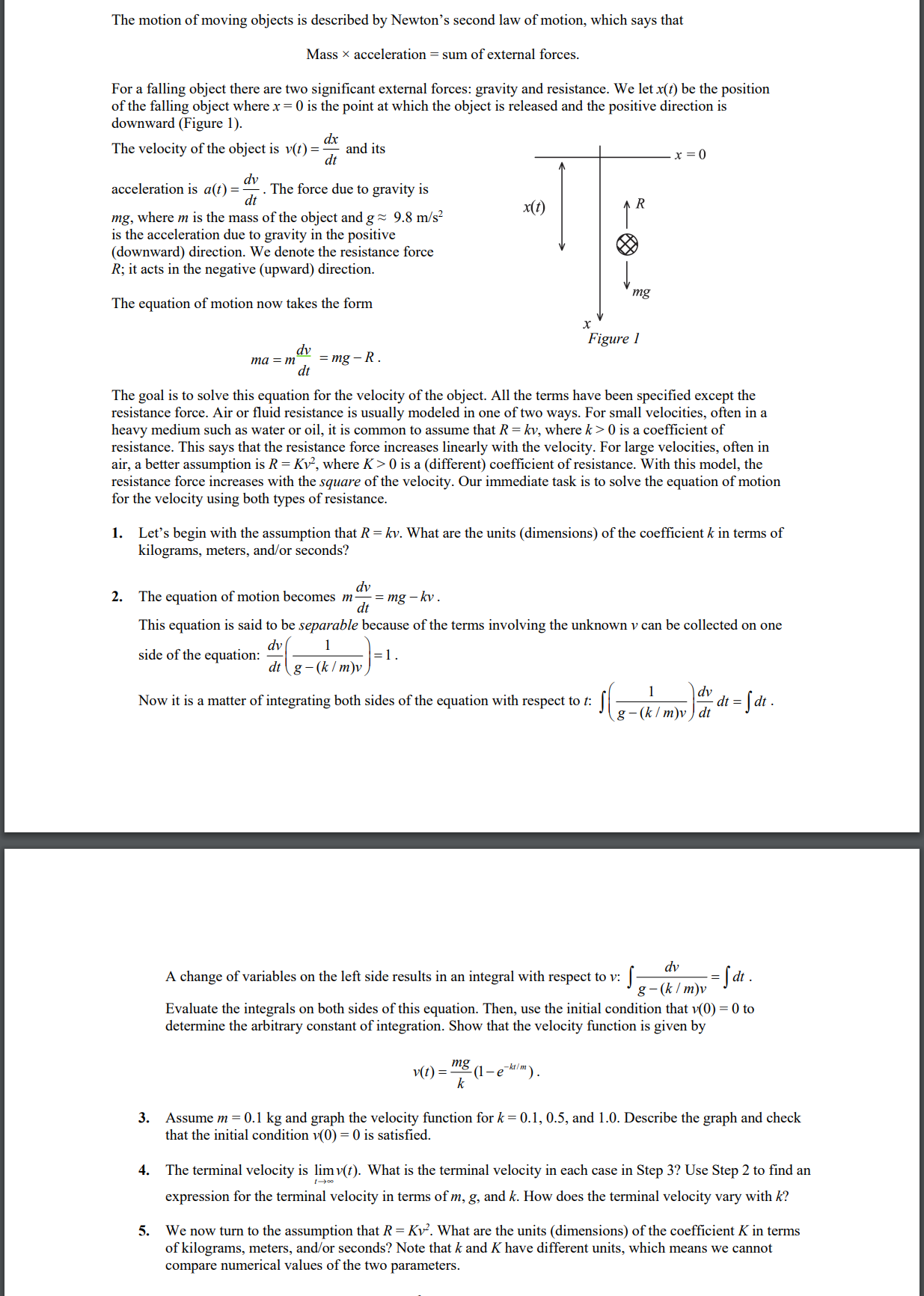 Solved The motion of moving objects is described by Newton's | Chegg.com