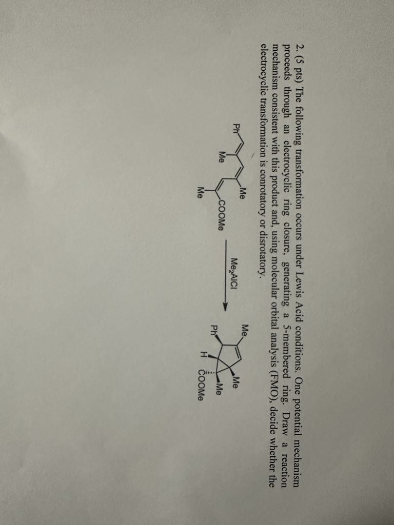 Solved (5 ﻿pts) ﻿The following transformation occurs under | Chegg.com