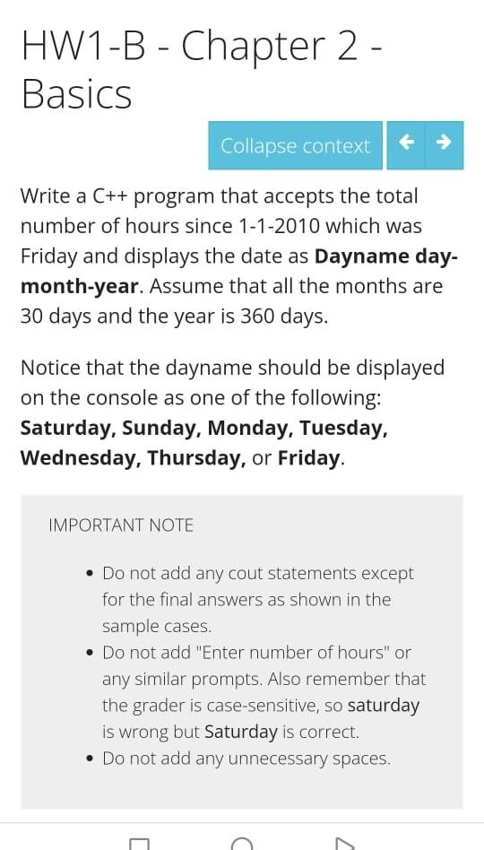 Solved HW1-B - Chapter 2 Basics Write a C++ program that | Chegg.com