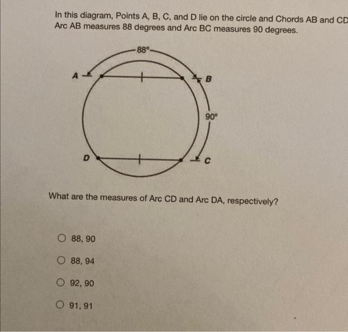 Solved In this diagram, Points A,B,C, and D lie on the | Chegg.com