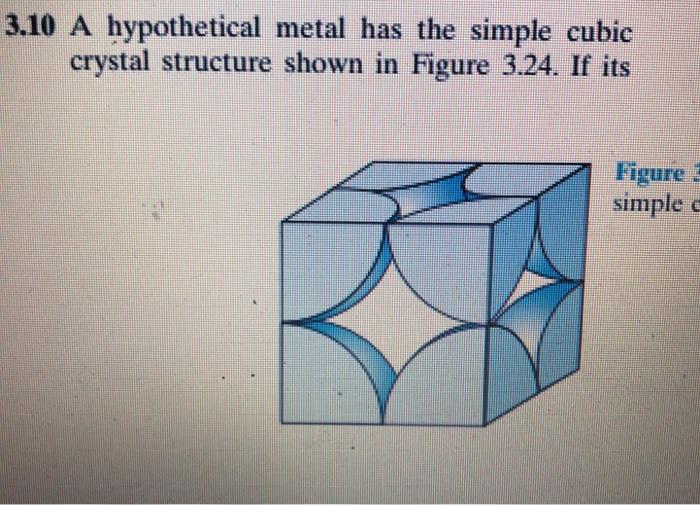 Solved 3.10 A hypothetical metal has the simple cubic | Chegg.com