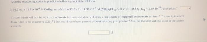 Solved Use the reaction quotient to predict whether a | Chegg.com