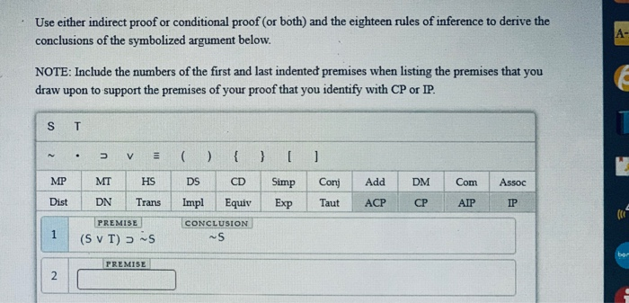 Solved Use either indirect proof or conditional proof (or | Chegg.com