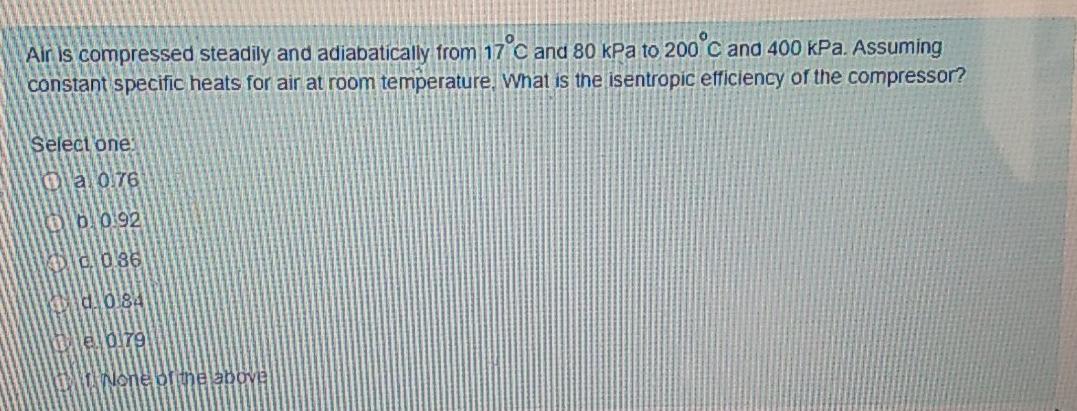 Solved Air is compressed steadily and adiabatically from | Chegg.com