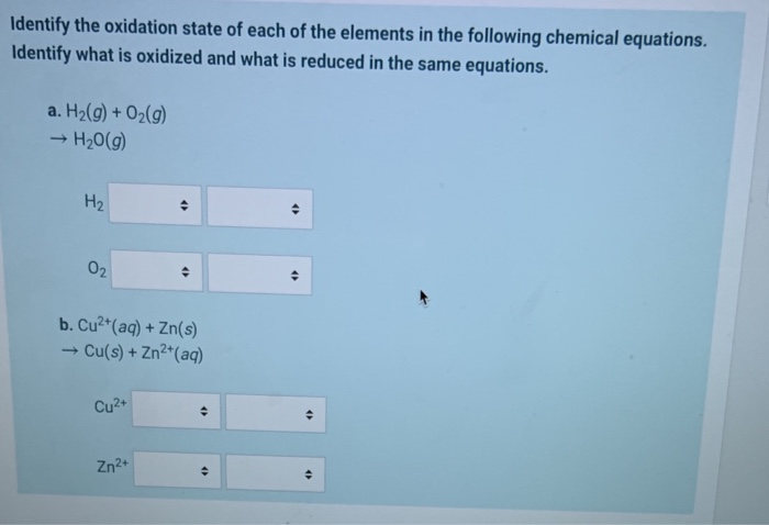 Solved Identify the oxidation state of each of the elements | Chegg.com