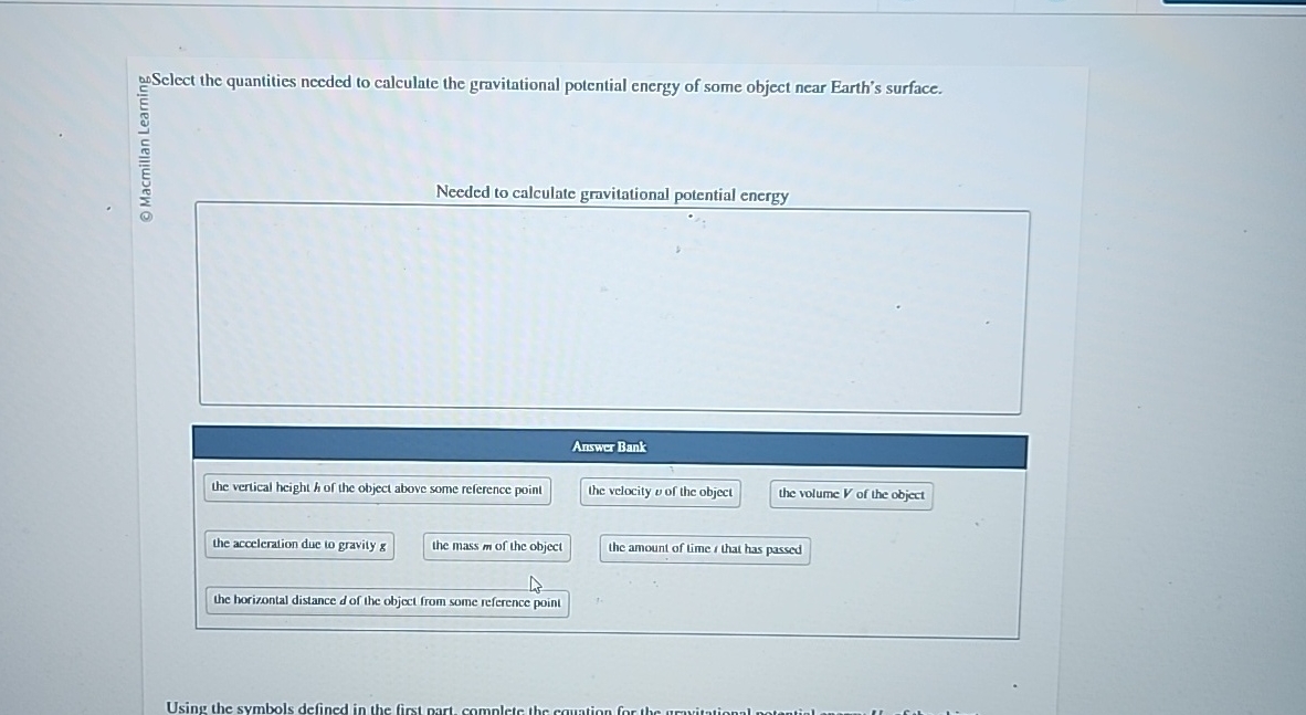 Solved on Select the quantities needed to calculate the | Chegg.com