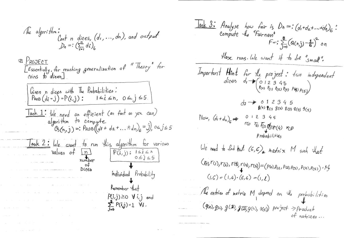 Solved The algorithm: ﻿Cast n ﻿dices, (d1,dots,dn), ﻿and | Chegg.com