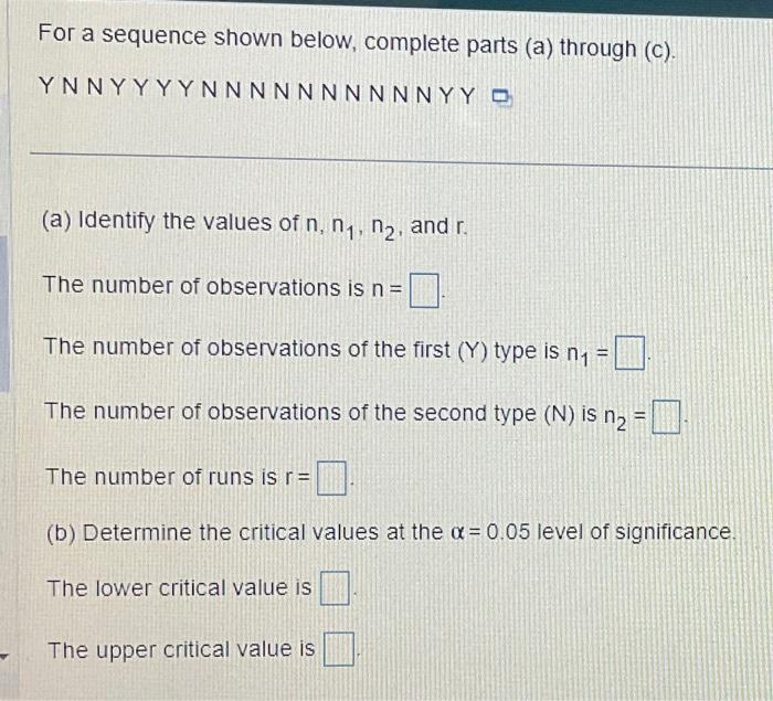 Solved For a sequence shown below, complete parts (a) | Chegg.com