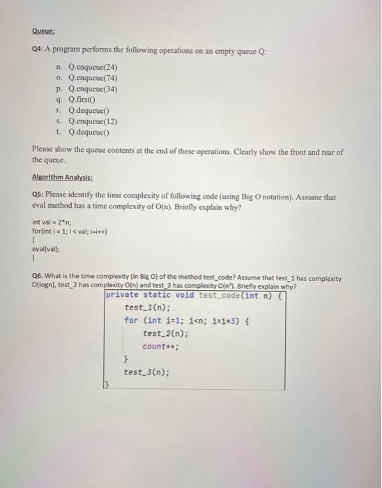Solved Due Date: Stacks: Q1: Please show how the following | Chegg.com